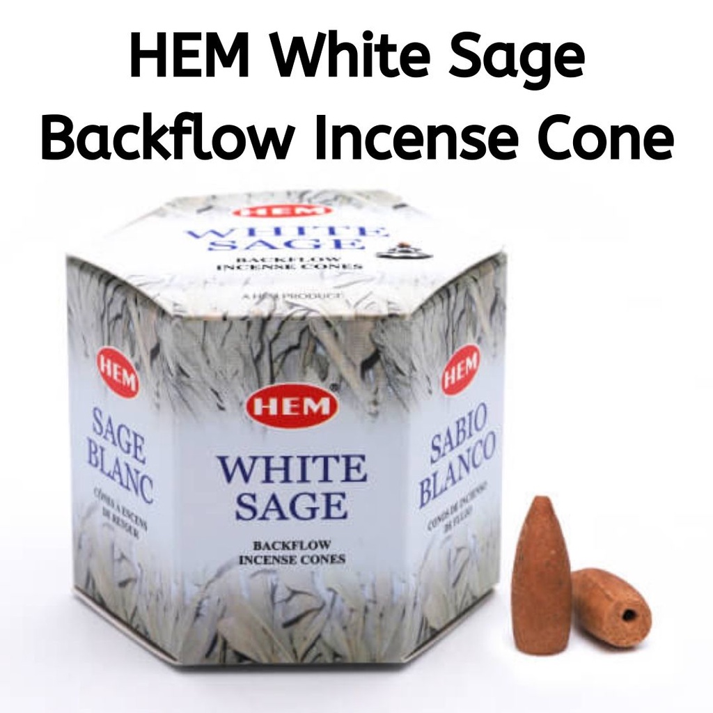 HEM - Backflow Incense Cones White Sage 40 cones | Shopee Singapore