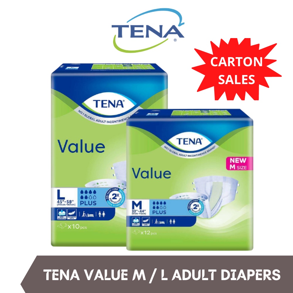 [Carton Sales] Tena Value M / L ADULT DIAPERS | Shopee Singapore