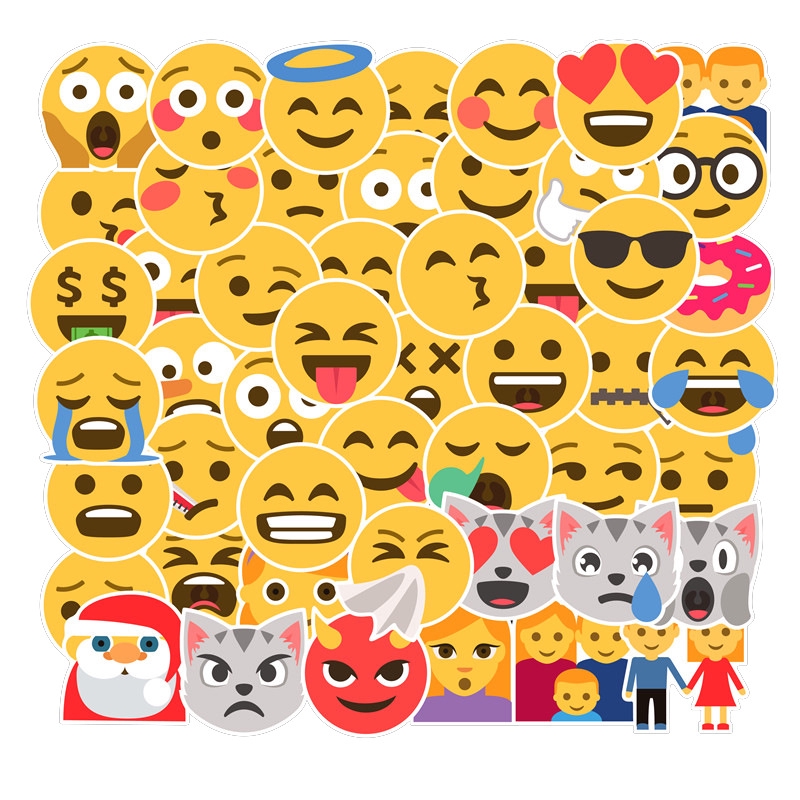 50pcs Emoji Stickers for kids, Smile Meme Waterproof Sticker for Laptop ...