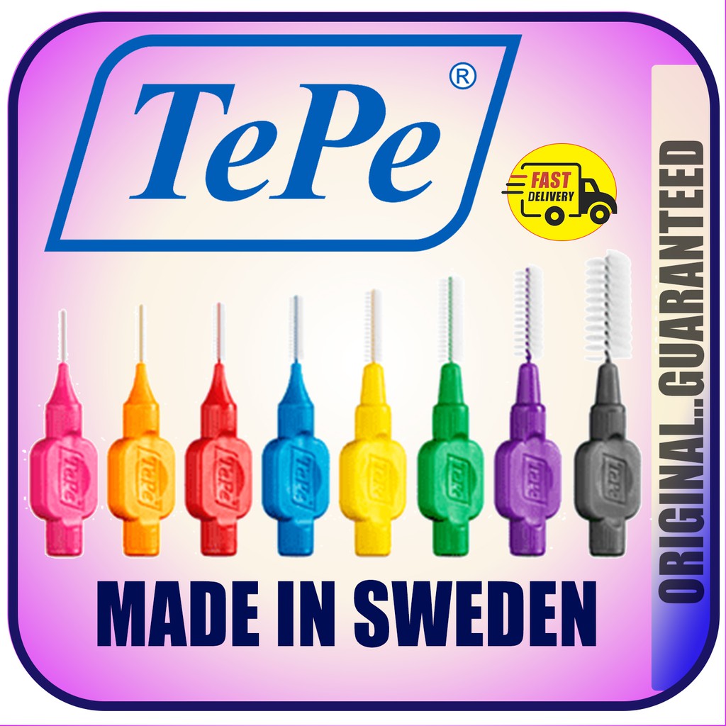 MADE IN SWEDEN Tepe Sweden interdental brush (1pc with cap) Size 0,1,2 ...
