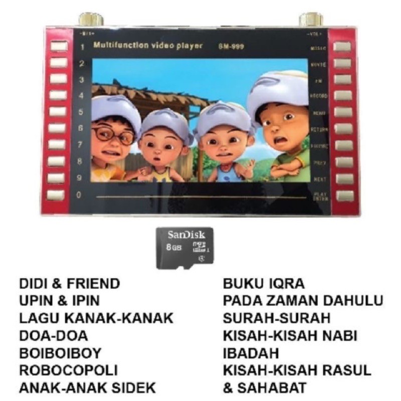 BOSTON MP4 Kid Learning Player Over 995 Videos Cartoons Full HD Screen ...
