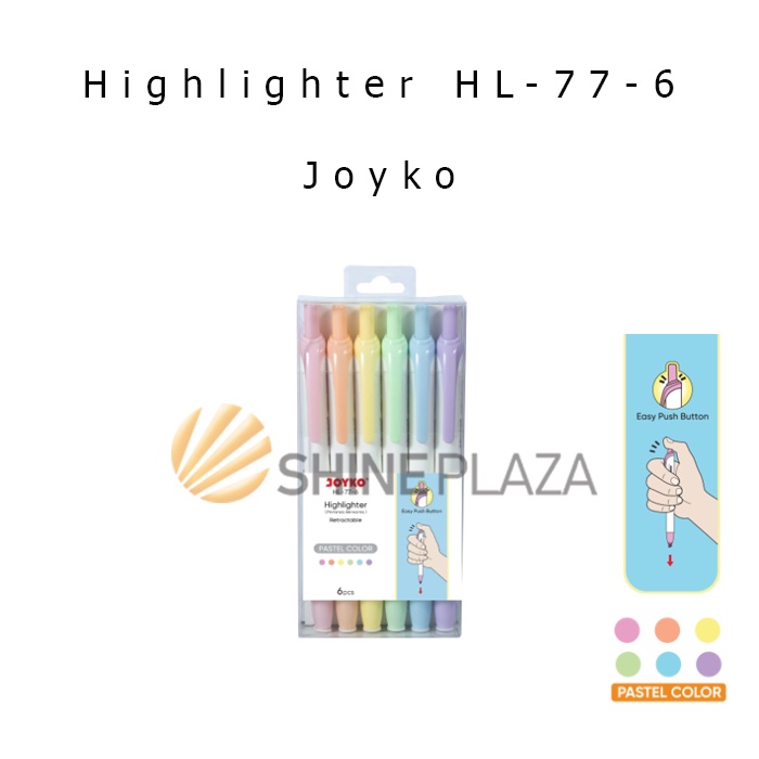 Highlighter Set Joyko HL-77-6 - Joyko Pastel Color Marker | Shopee ...