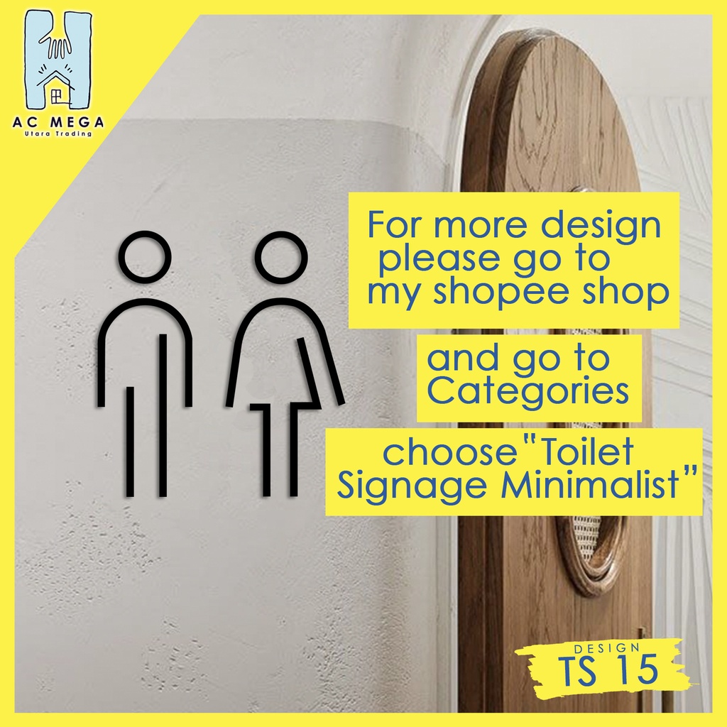 15 design Toilet Signage Washroom Sign Tandas Arcylic Toilet Sign ...