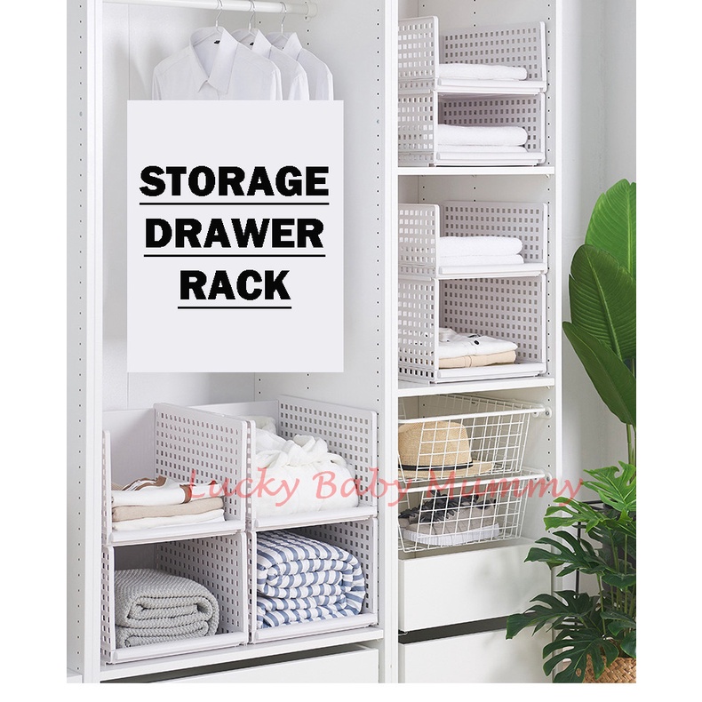 Modular Retractable Shelf / Storage Rack Drawer Clothes Closet Wardrobe ...