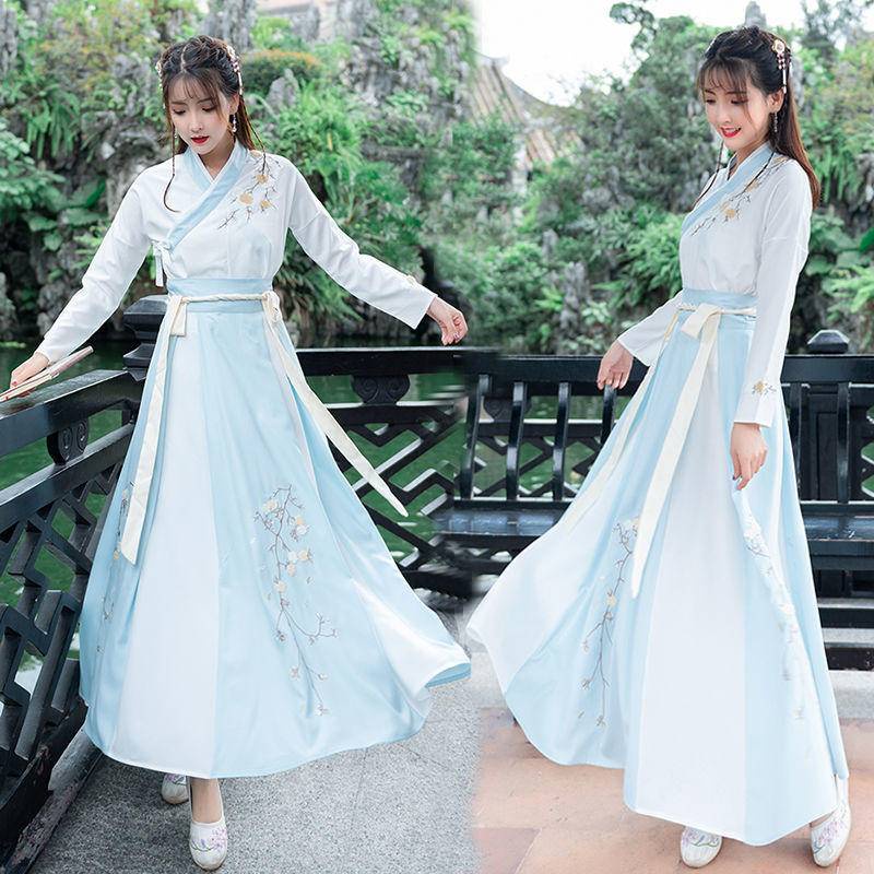 Girls Improved Hanfu Female Students Ancient Costume Fairy Skirt ...