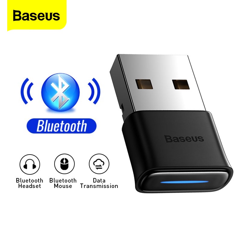 Baseus Bluetooth USB 5.0 PC Adapter Computer Mouse Aux Music Receiver ...