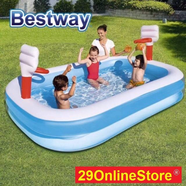 BestWay Large Pool Inflatable Basketball Play Family Swimmig Pool 2.51M ...