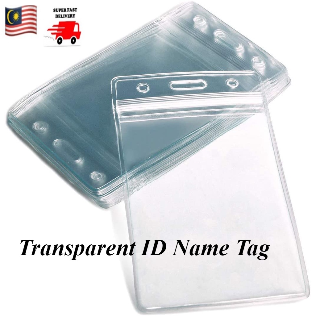 1pcs Transparent ID Name Tag Card Holders Plastic PVC Zip Lock Name ...