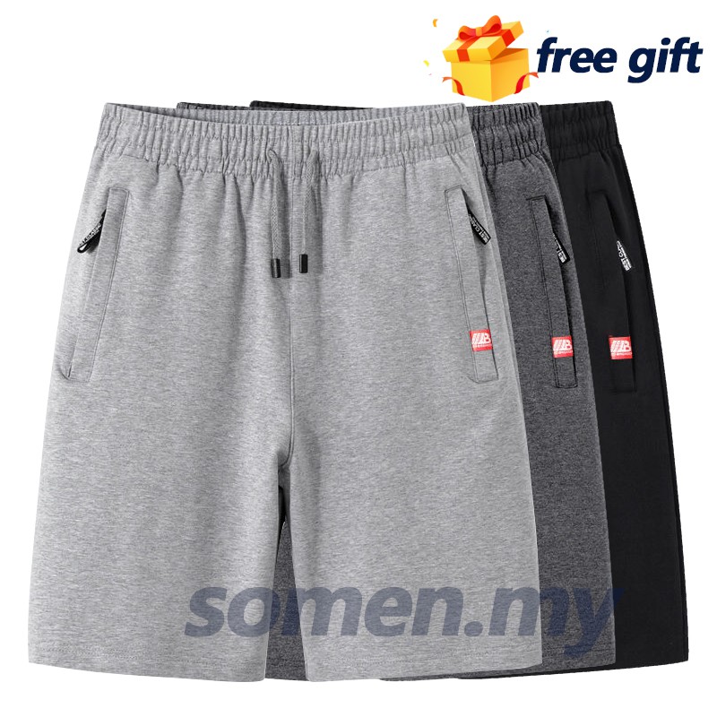 Cotton Short Pants Men Knitted Zipper Shorts Pants Printed Sports ...