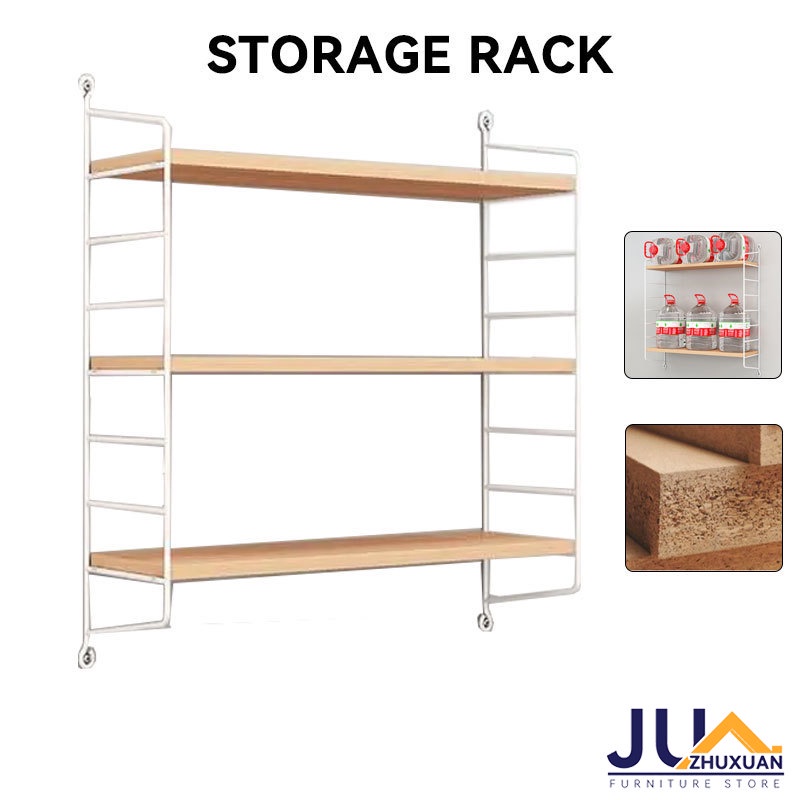 Wall Shelf Nordic Wooden Multipurpose Rack Book Shelf Kitchen Bathroom ...