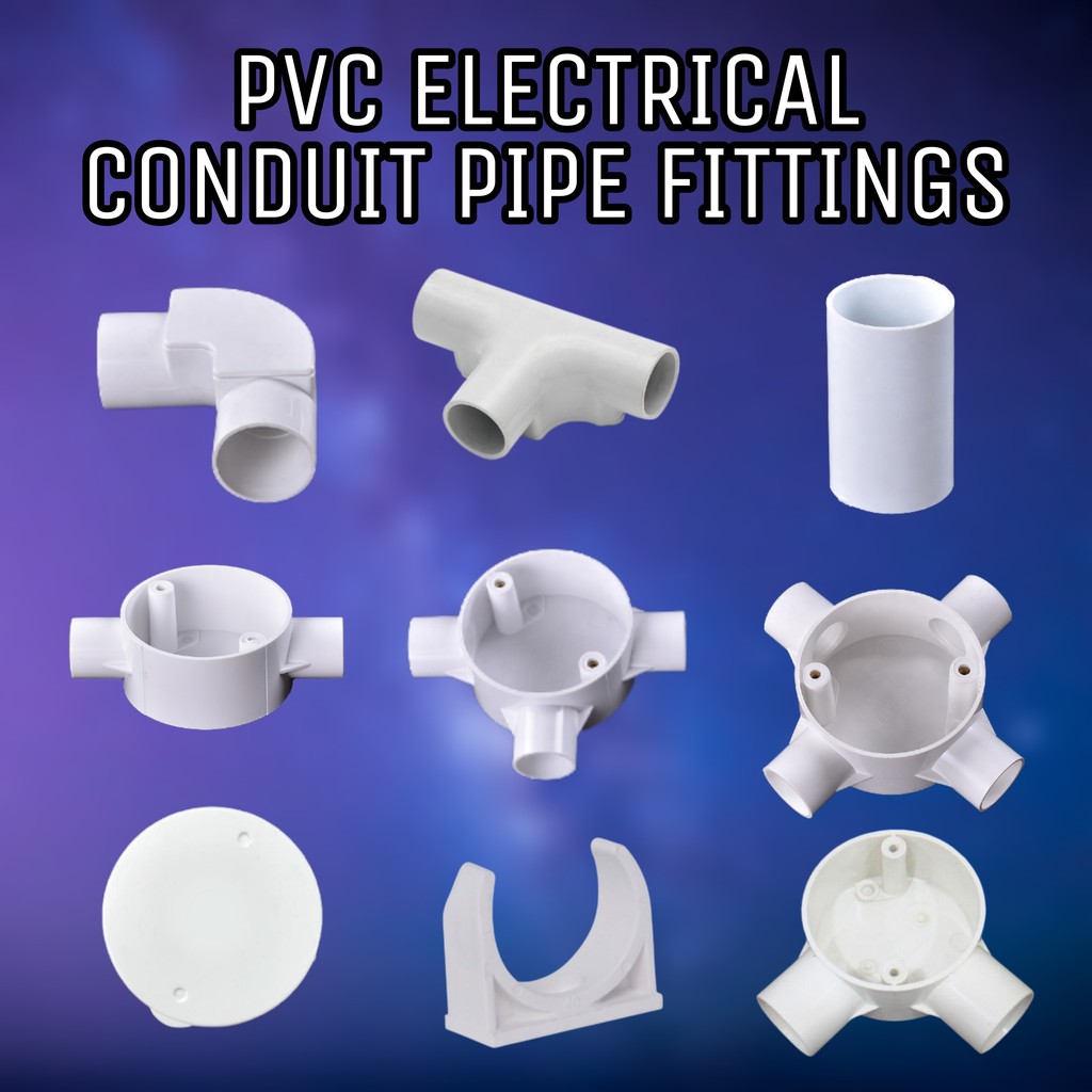 PVC Electrical Conduit Pipe Fittings Accessories 20mm / 25mm | Shopee ...