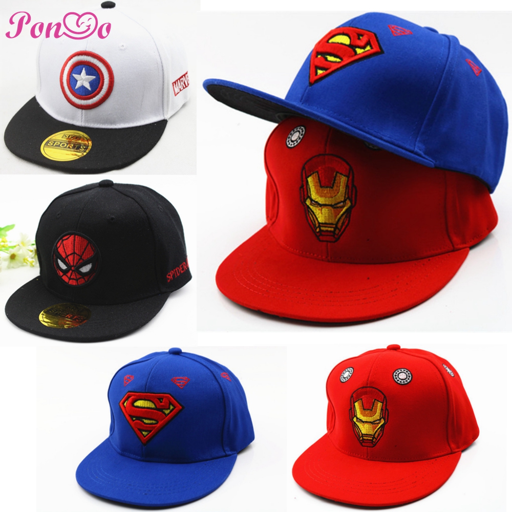 2-8Yrs Kid's Cap Boy Marvel Hero Hats Captain America Superman ...