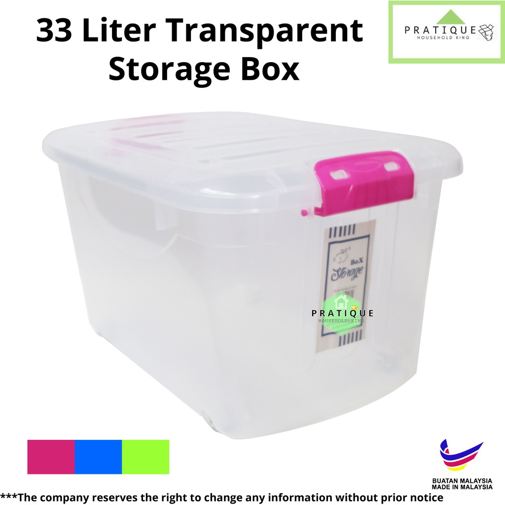 33 liter Transparent Storage Box With Wheel/ Plastic Storage Cabinet ...