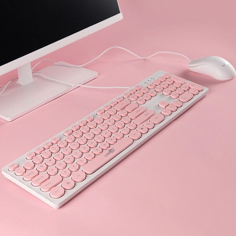 【Ready Stock】2021 Wired Usb Cute Girl Pink Keyboard And Mouse Set ...