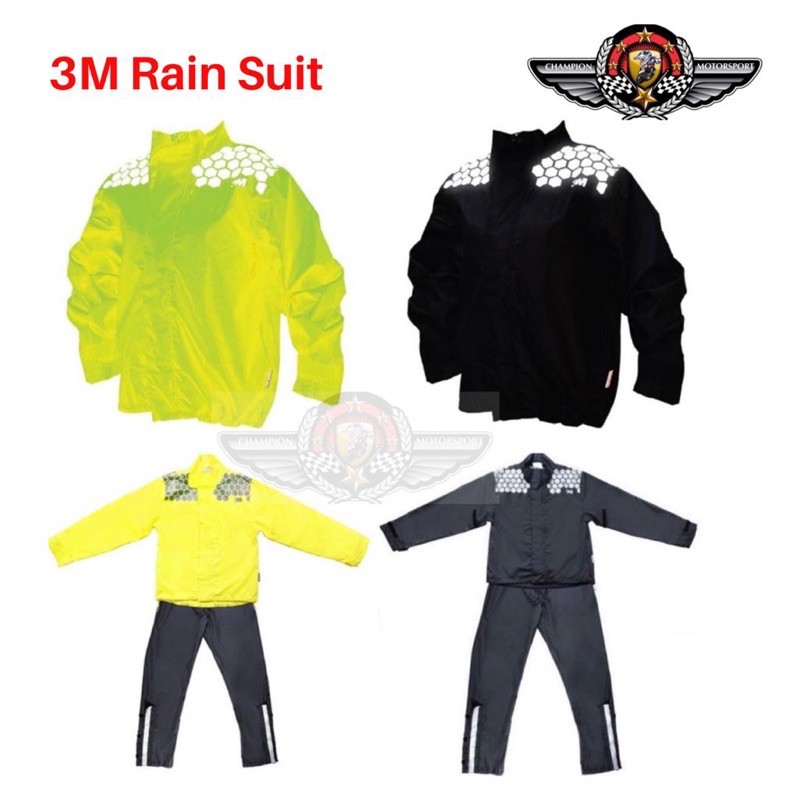 3M Scotchlite Motorcycle Raincoat (Reflective Material) + Trousers ...