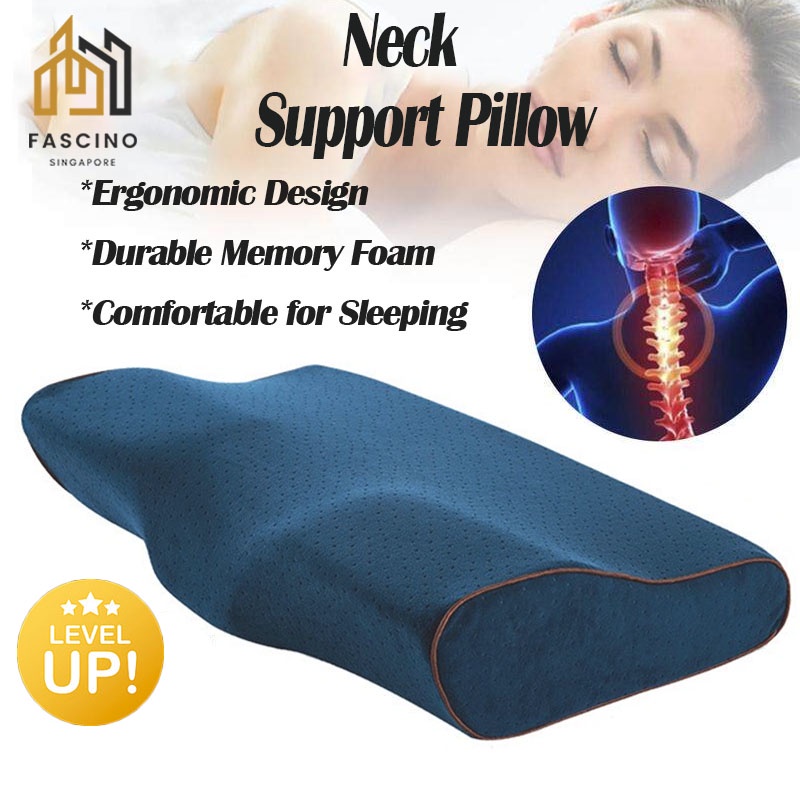 【SG】Memory Foam Neck Support Pillow to Alleviate Neck Pain & Side Back ...