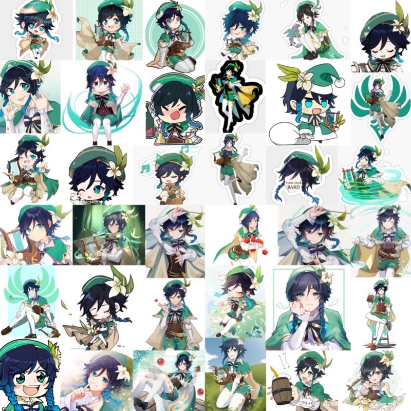 Venti genshin impact Sticker photo 31-62 different silk pressed photos ...