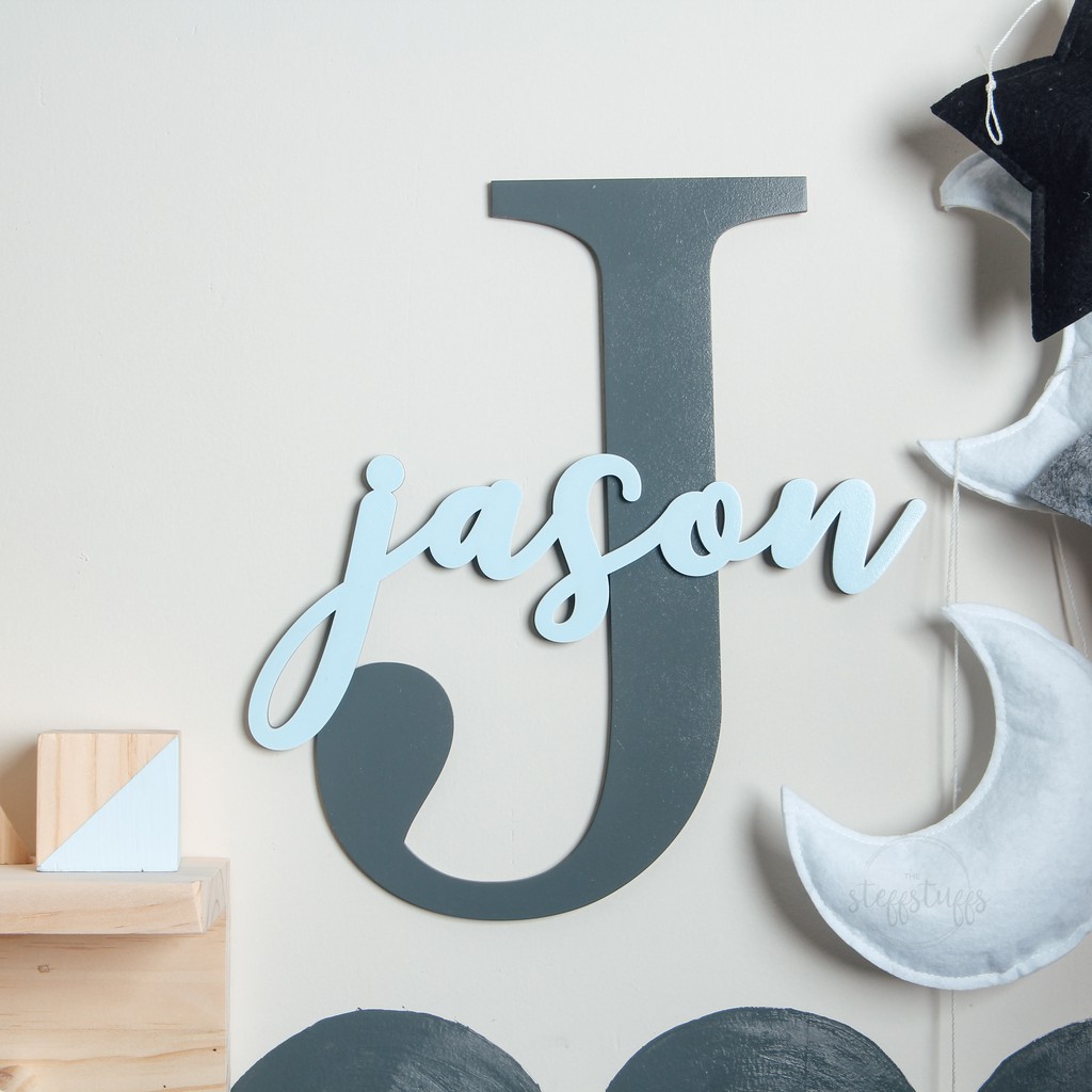 KAYU Initial PLAQUE (1Word name) | Wooden Name Decor Wooden Name Decor ...