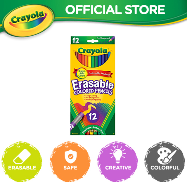 Crayola Erasable Colored Pencils, 12 Count, Creative Tools for Kids ...