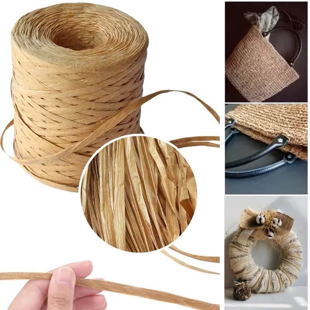 [NANA] 218.72Yards Raffia Ribbon Natural Cellulose Paper Twine ...