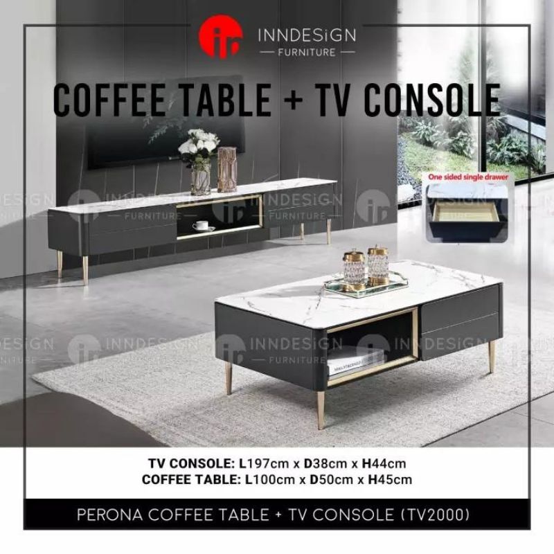 PERONA Sintered Stone TV Console / Coffee Table | Shopee Singapore