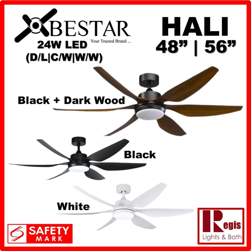 $238 Yes Install- Bestar Hali 48/56" 6Blades DC Ceiling Fan +24w LED ...