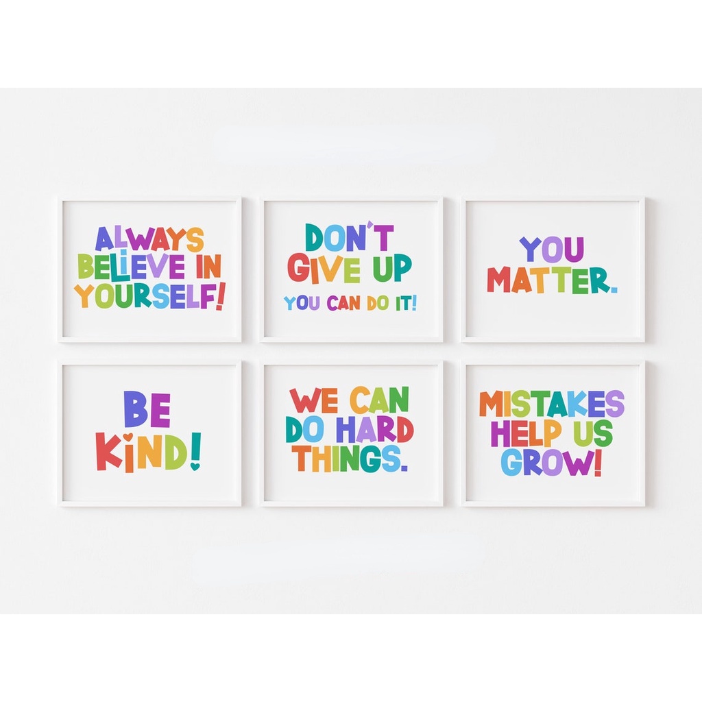 With Frame - Positive Classroom Poster Growth Mindset Be Kind ...