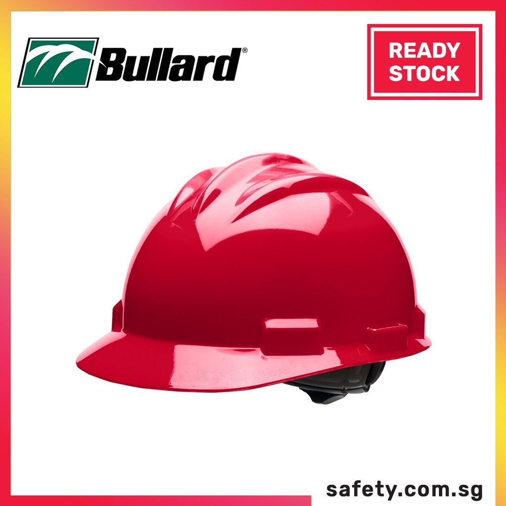 Bullard S61 Safety Helmet with Ap-4pt Ratchet, Vinyl Brow Pad, Cap ...