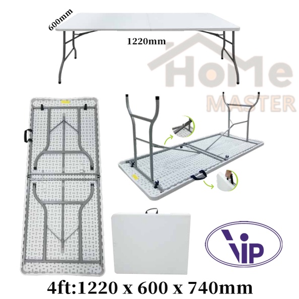 6ft Portable & Multifunctional 2 Way Foldable Table Meja Lipat Niaga ...