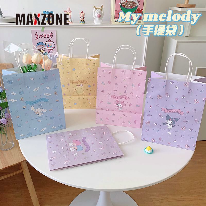 MAXZONE Kawaii Kuromi Cinnamoroll My Melody Kt Kraft Paper Bag Sanrioed ...