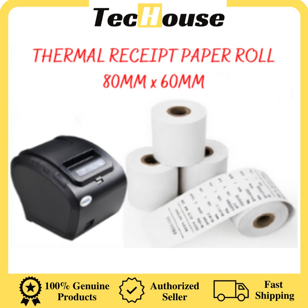 THERMAL RECEIPT PAPER ROLL 80MMx60MM (10ROLLS) | Shopee Singapore