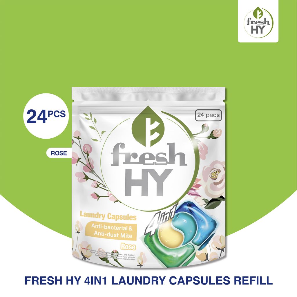 Fresh HY 4in1 Laundry Capsules 24 Pods – Rose | Shopee Singapore