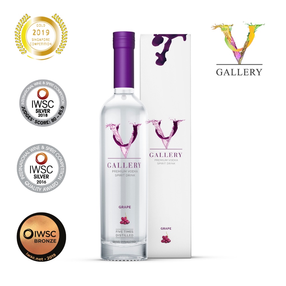 V Gallery Vodka - Grape, 500ml, 21.0% ABV | Shopee Singapore