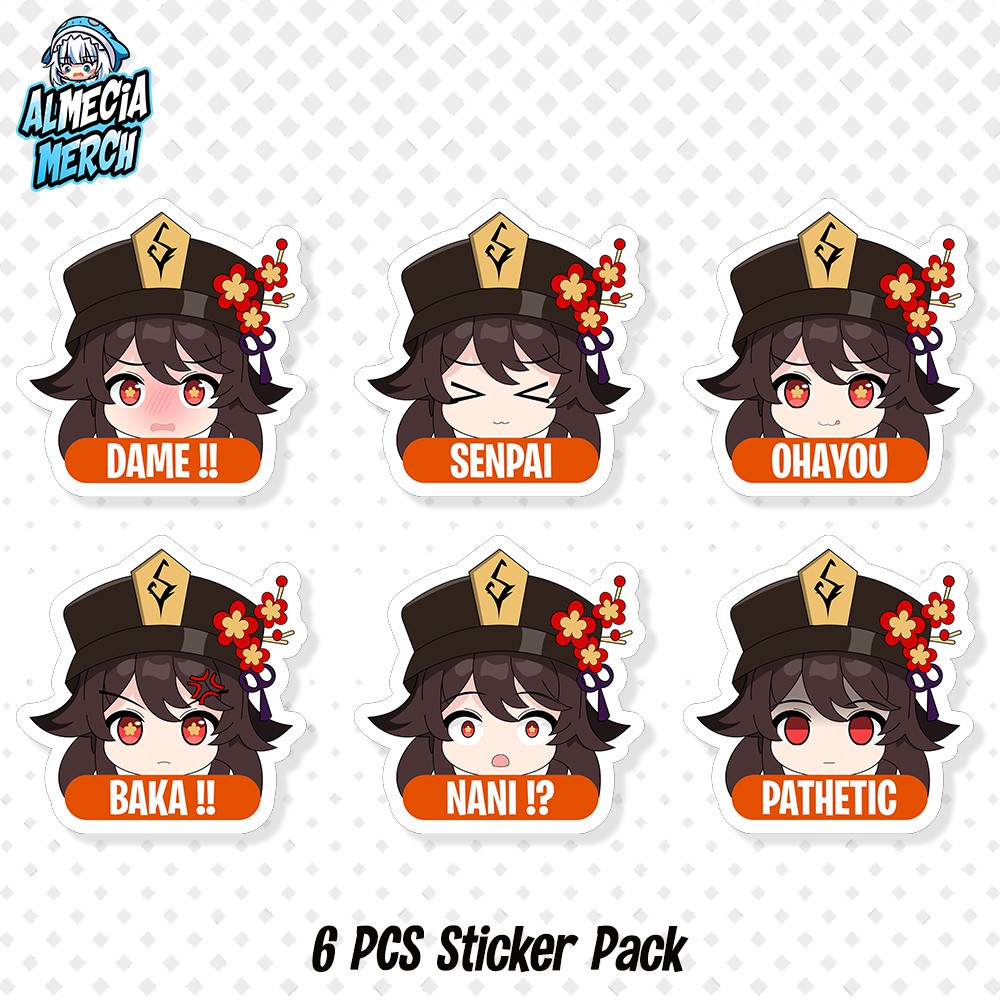 Genshin Impact Hu Tao Sticker / Hu Tao Expression Emoji Sticker ...