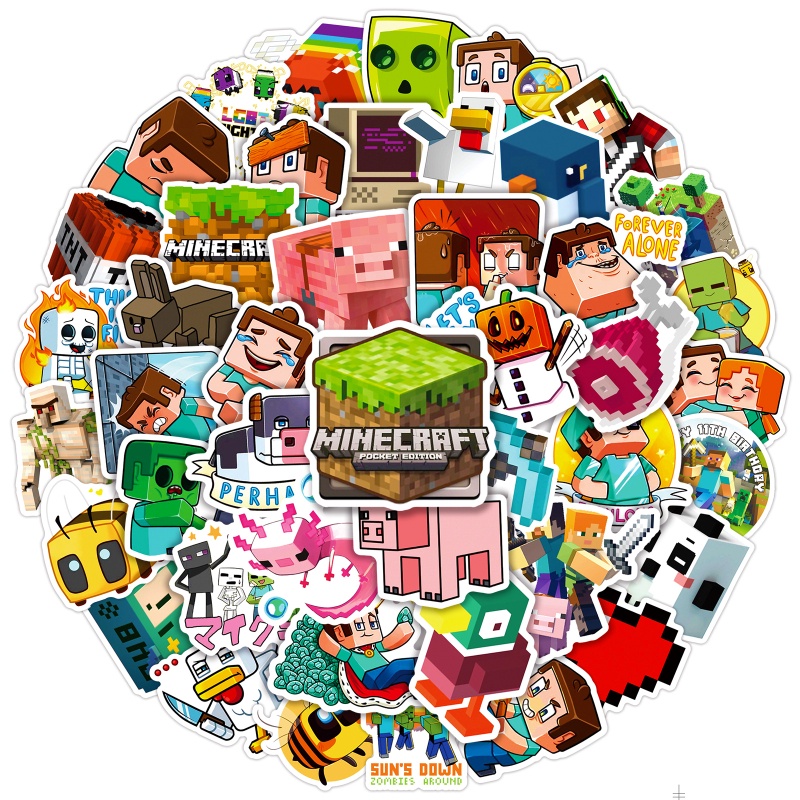 100pcs Minecraft Sticker Waterproof Game Stickers for Tumblers Laptops ...