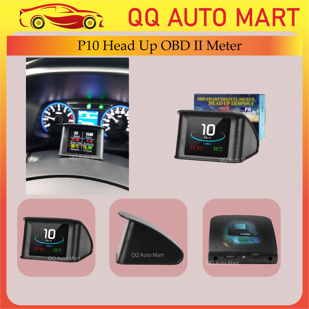 Car OBD HUD Display Ancel P10 OBD2 Head-up OBD2 Digital Auto Voltage Meter Fuel Consumption Scan ...