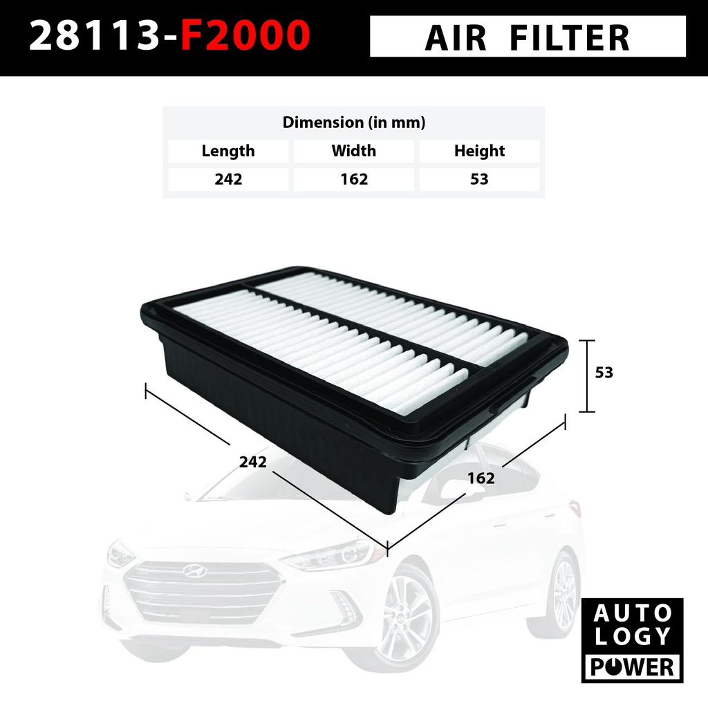Air Filter 28113-F2000 | Hyundai Avante/ Elantra 16 (15-19), Ceed (18 ...