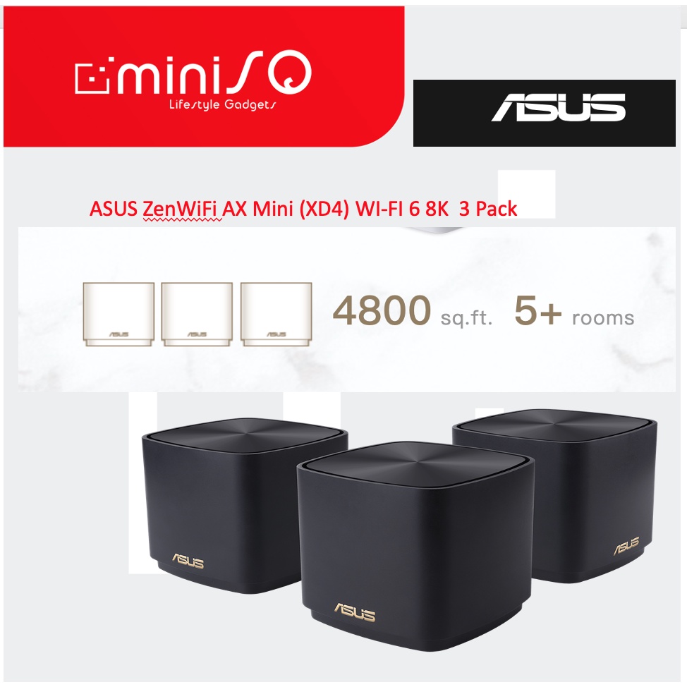 ASUS ZenWiFi AX Mini (XD4) WI-FI 6 8K Streaming 3 pack MESH Router ...