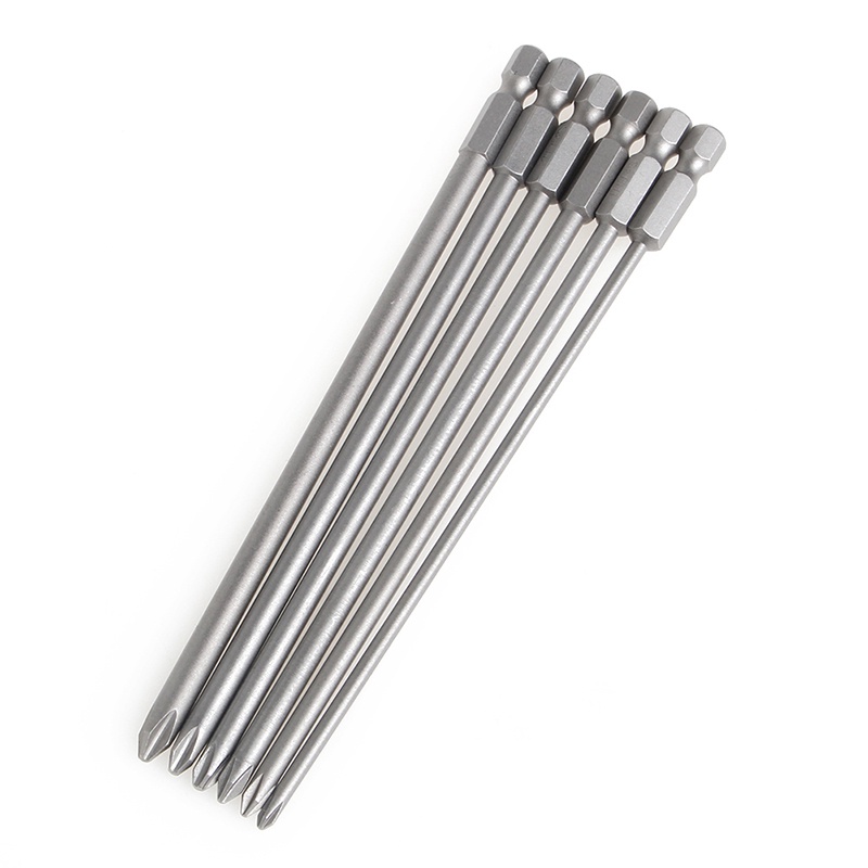 SPT 6Pcs/Set 1/4'' Shank 150mm Long S2 Steel Magnetic Hex Cross Head ...