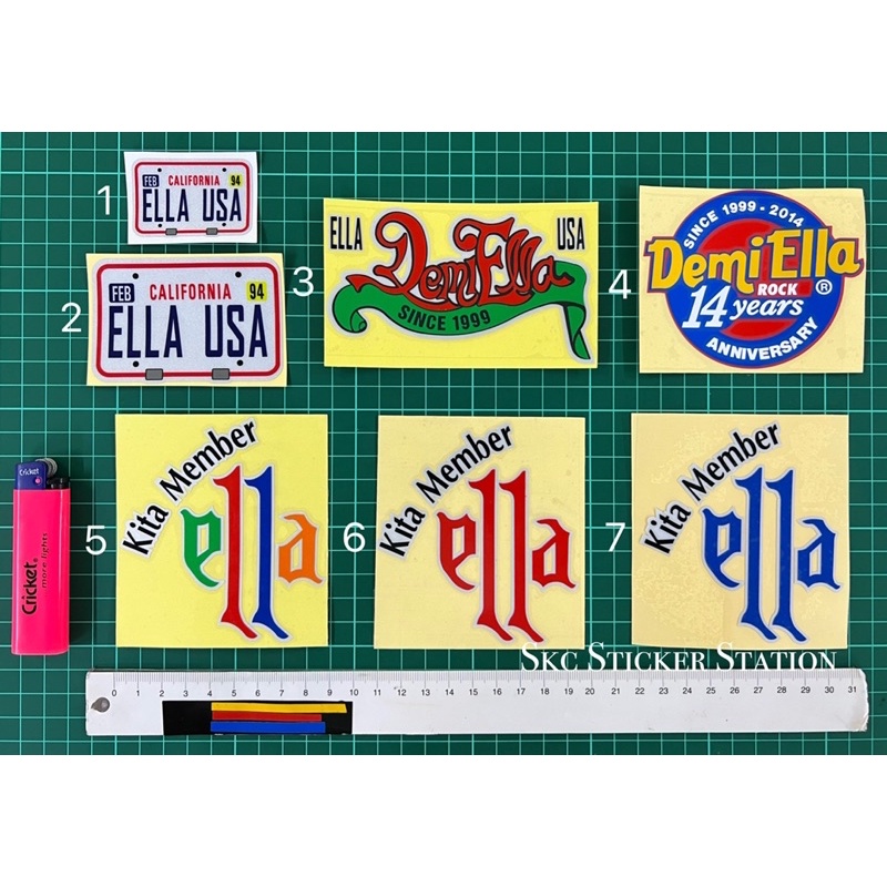 Ella / Demi Ella / Ella USA Sticker Cutting Overlapping Reflective ...
