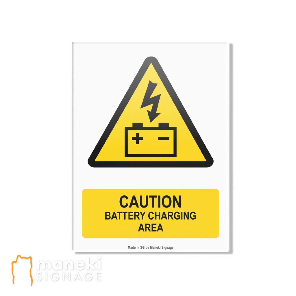 Aluminum Caution Battery Charging Area Sign | Shopee Singapore