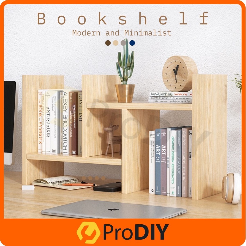 Rak Buku Mini Wooden Telescopic Book Shelf Portable Office Study Table ...