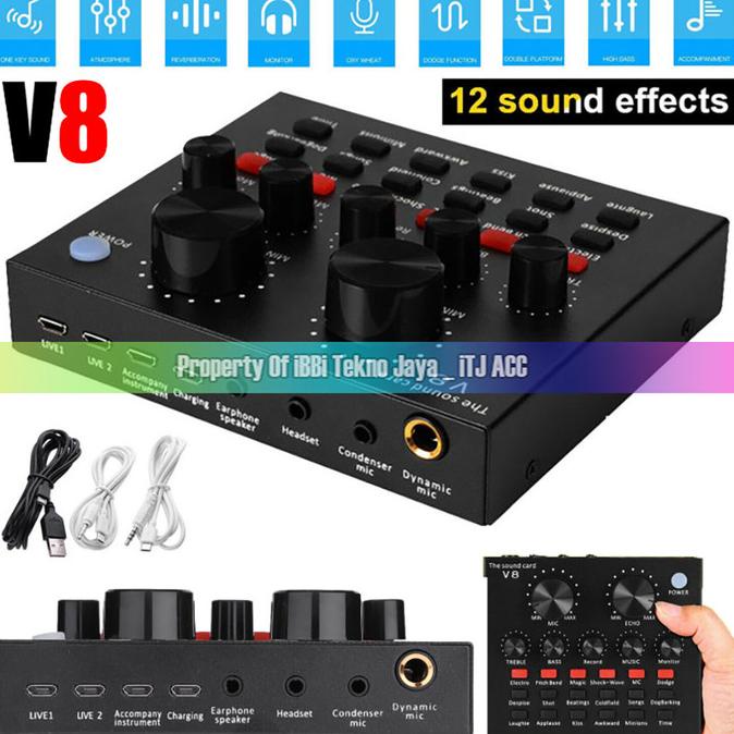 Digital Soundcard V8 Mixer Sound Card V8 External Live Stream Audio ...