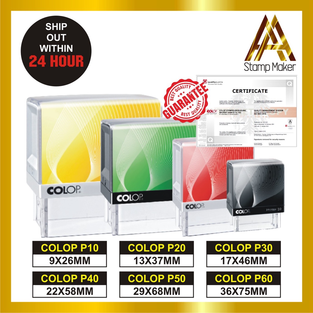 Cop Nama Stamp COLOP Printer Line Self-inking Custom Made Stamp ...