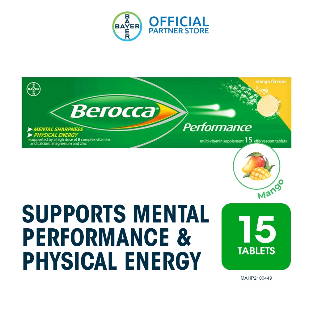 Berocca Mango Energy Vitamin Effervescent 15 Tablets Exp Aug 2026 ...