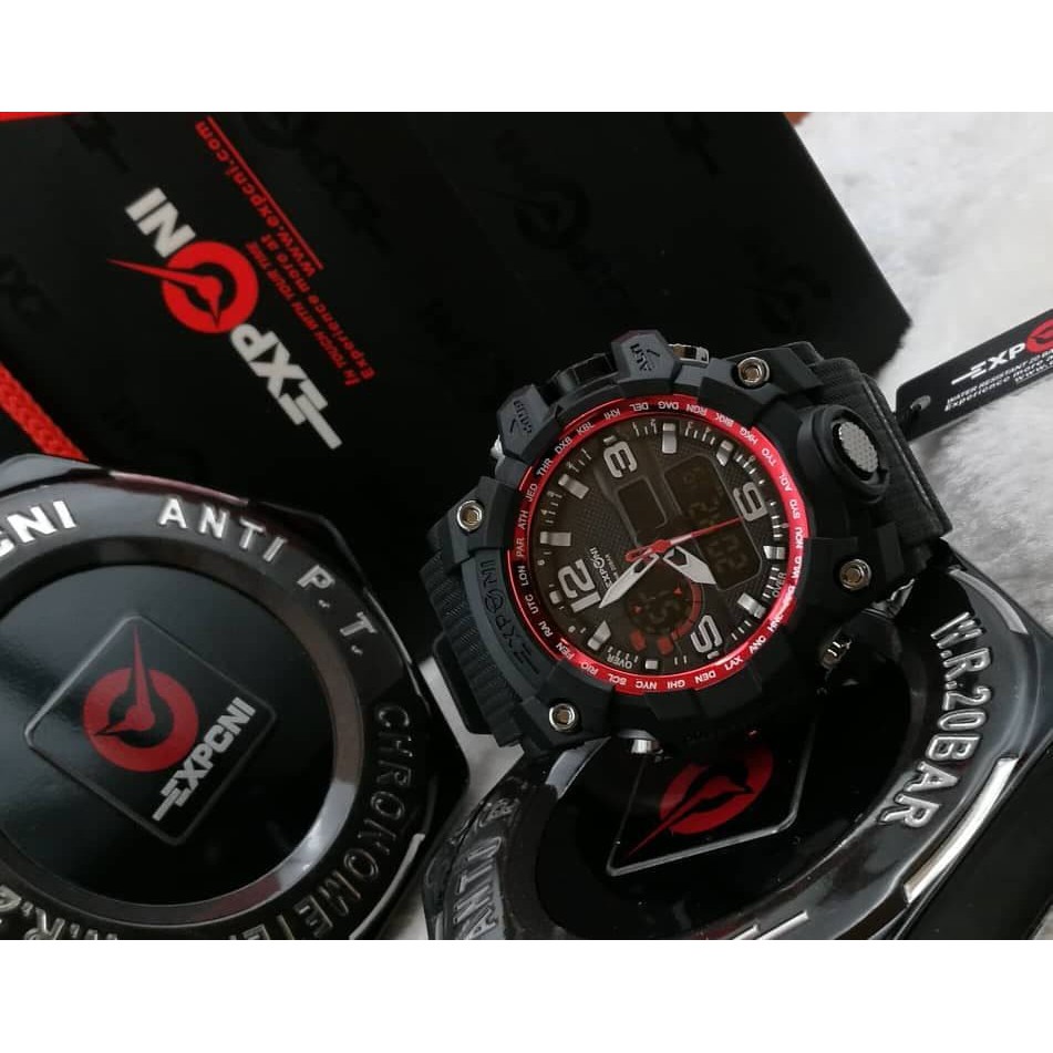 EXPONI DUAL TIME DIGITAL MEN SPORT WATCH 12/24HRS WATER RESISTANT WITH ...