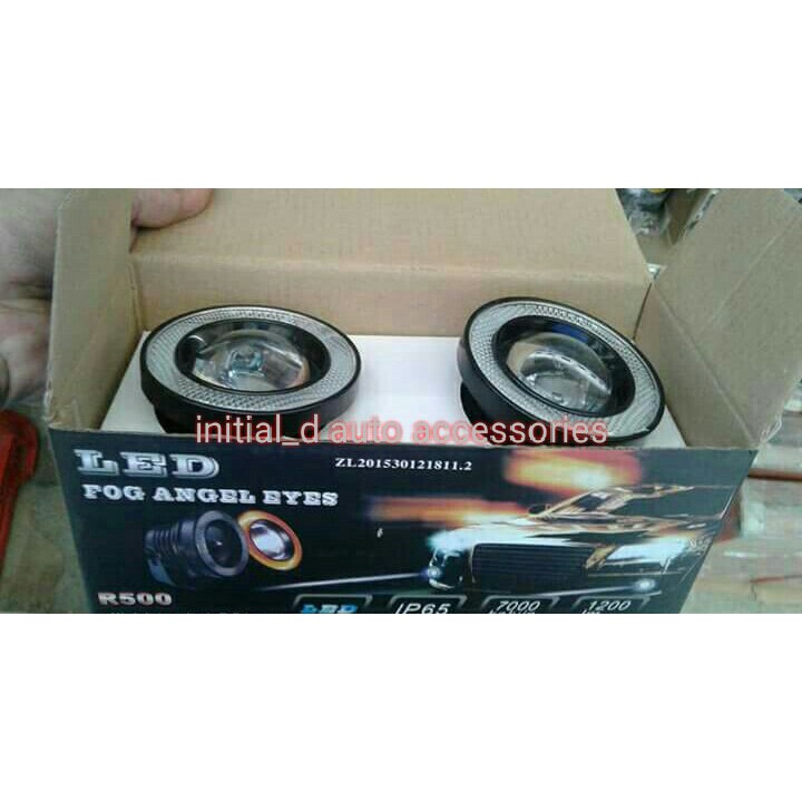 Car LED Angel Eyes Light Projector Halo Ring Fog Lamp (PAIR) | Shopee ...