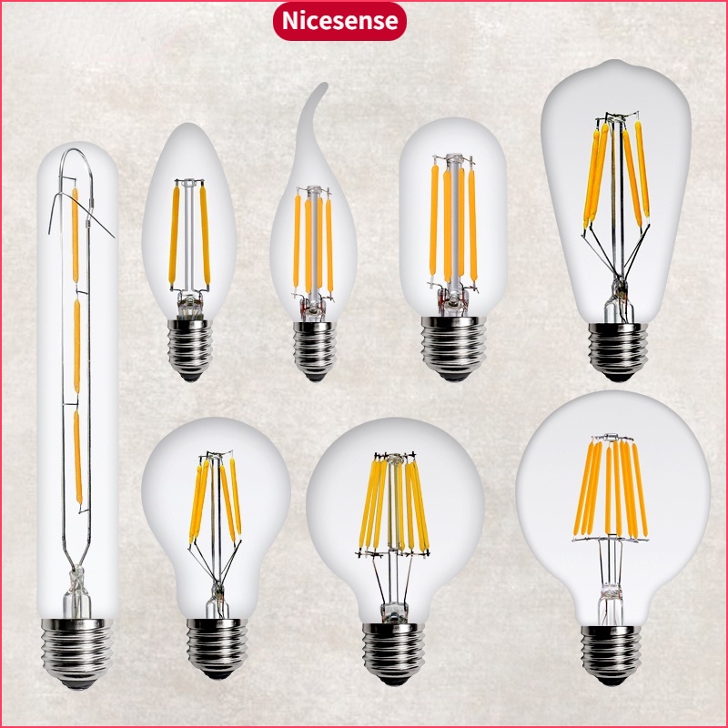 E27 Retro LED Filament Bulb Lamp 220V Light Bulb C35 A60 ST64 G80 G95 ...