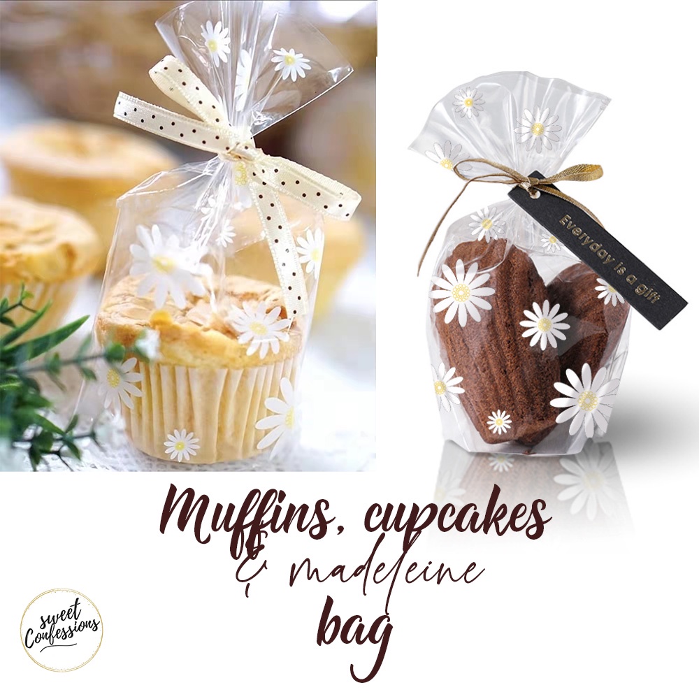 100pcs Muffin bag cupcake packaging plastic wrapper mini cupcake gift wrapping box canele cookie bags Shopee Singapore