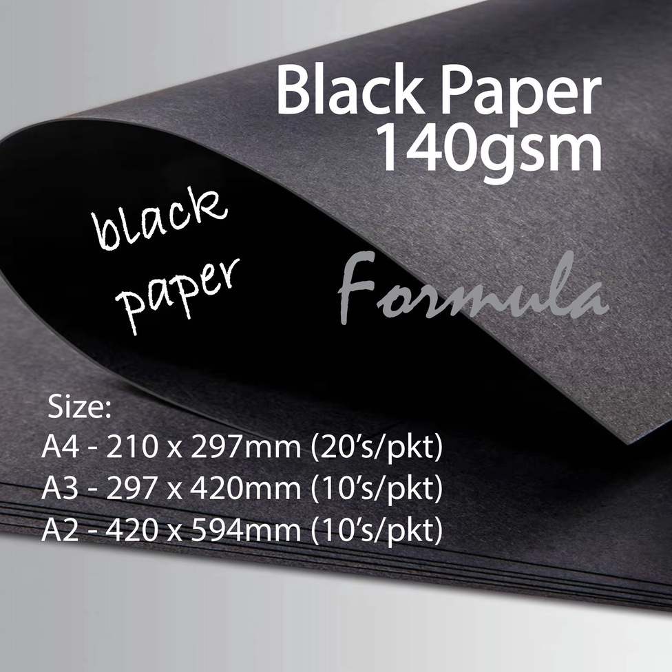 Black Paper 140gsm - A4/A3/A2/A1 Size | Shopee Singapore